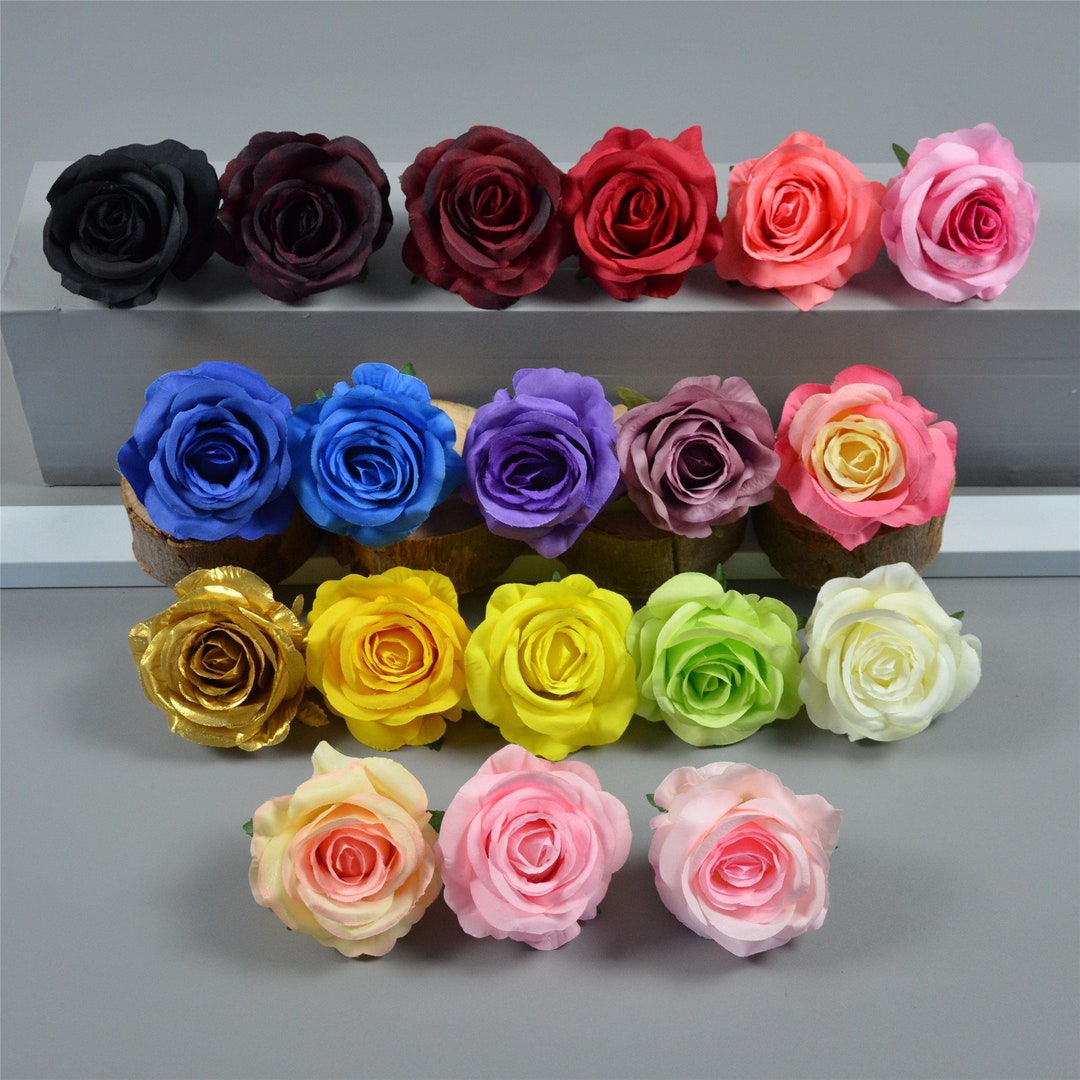 Silk Roses Wholesale Artificial Flower Heads 3 Bulk Flowers for Flower ...