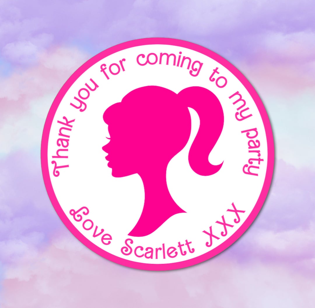 Doll Themed Birthday Stickers Personalised Party Stickers, Daughter ...