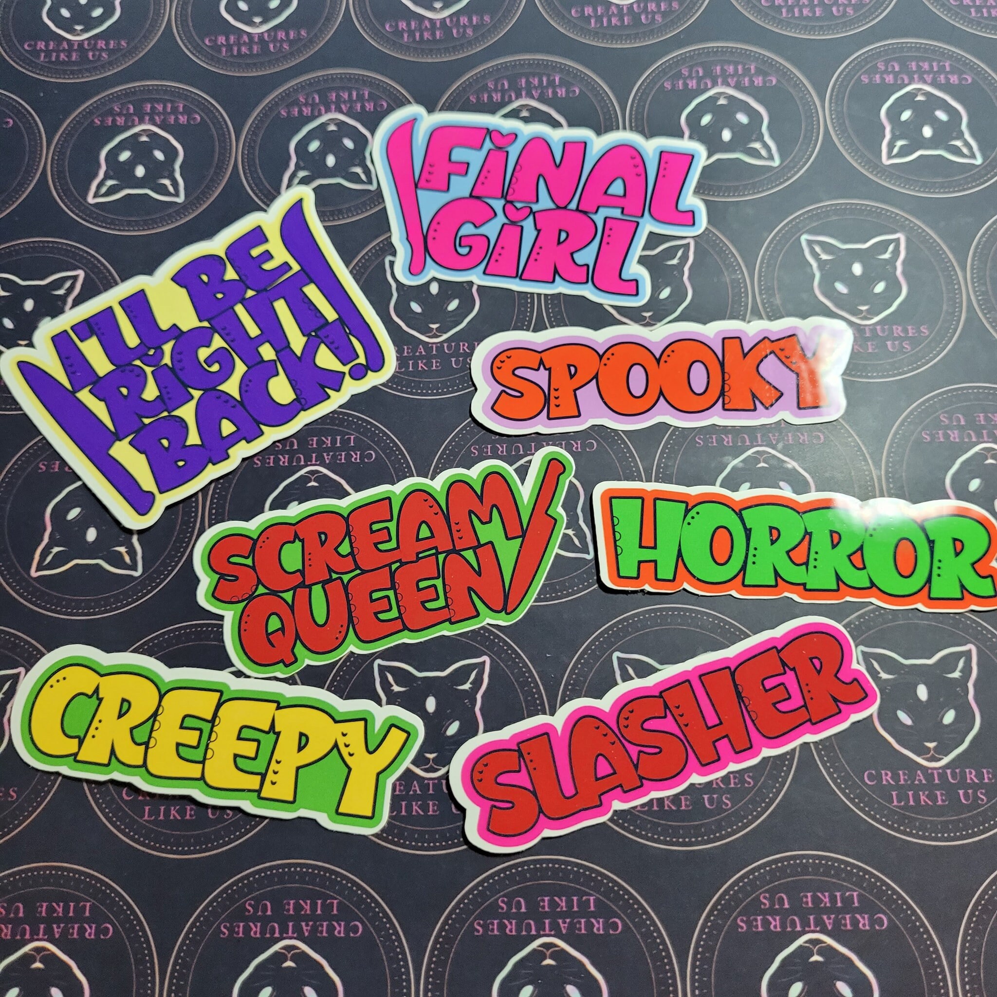 Horror Slogans Glossy Vinyl Sticker Pack Contains 7 Stickers - Etsy UK
