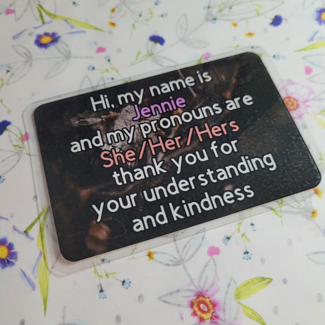 Pronoun Card. Pronouns Pride Lgbt Lgbtqia Pronoun Card - Etsy