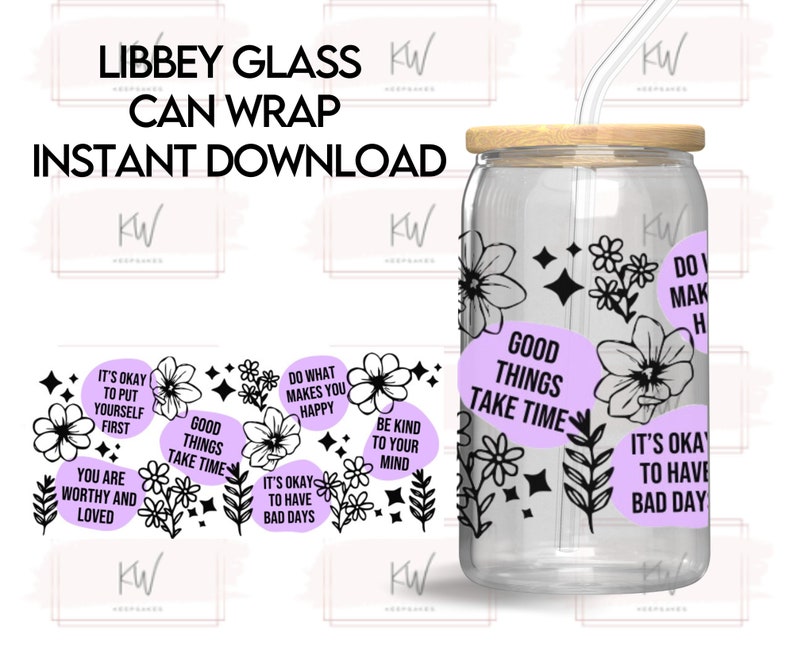 16 Oz Glass Can Layeredwrap Svg Design Boho Daily Reminders