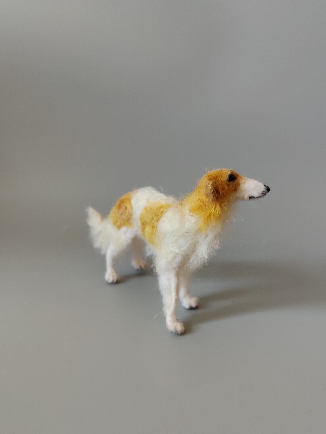 Borzoi-needle Felted Dog-greyhound Ooak 1:12 Scale-dollhouse Miniature ...