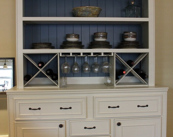 Custom Built Buffet W/ Hutch & Wine Rack China Cabinet - Etsy