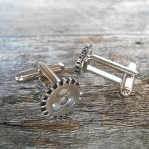 Silver Metal Gear Cufflinks, 1/2 13 Mm, Steampunk, Prom, Wedding, Men's ...
