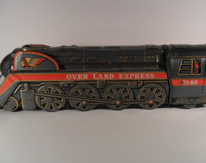 Tin Metal Toy Train Vintage Overland Express No. 3140 - Includes US ...