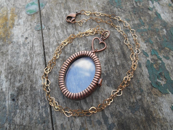 Photo Locket Necklace in Copper on 19.5 50 Cm Linked | Etsy