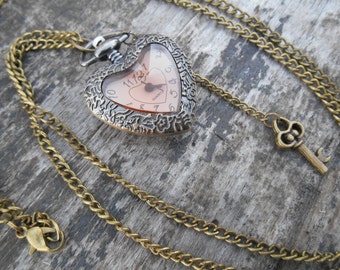 Heart Pocket Watch - Etsy