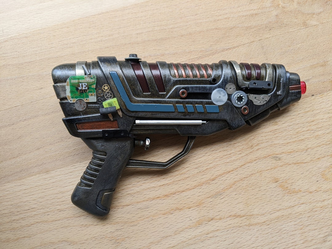 Medium Sized Cosplay Prop Gun - Silver Metallic With Added Metal Parts ...