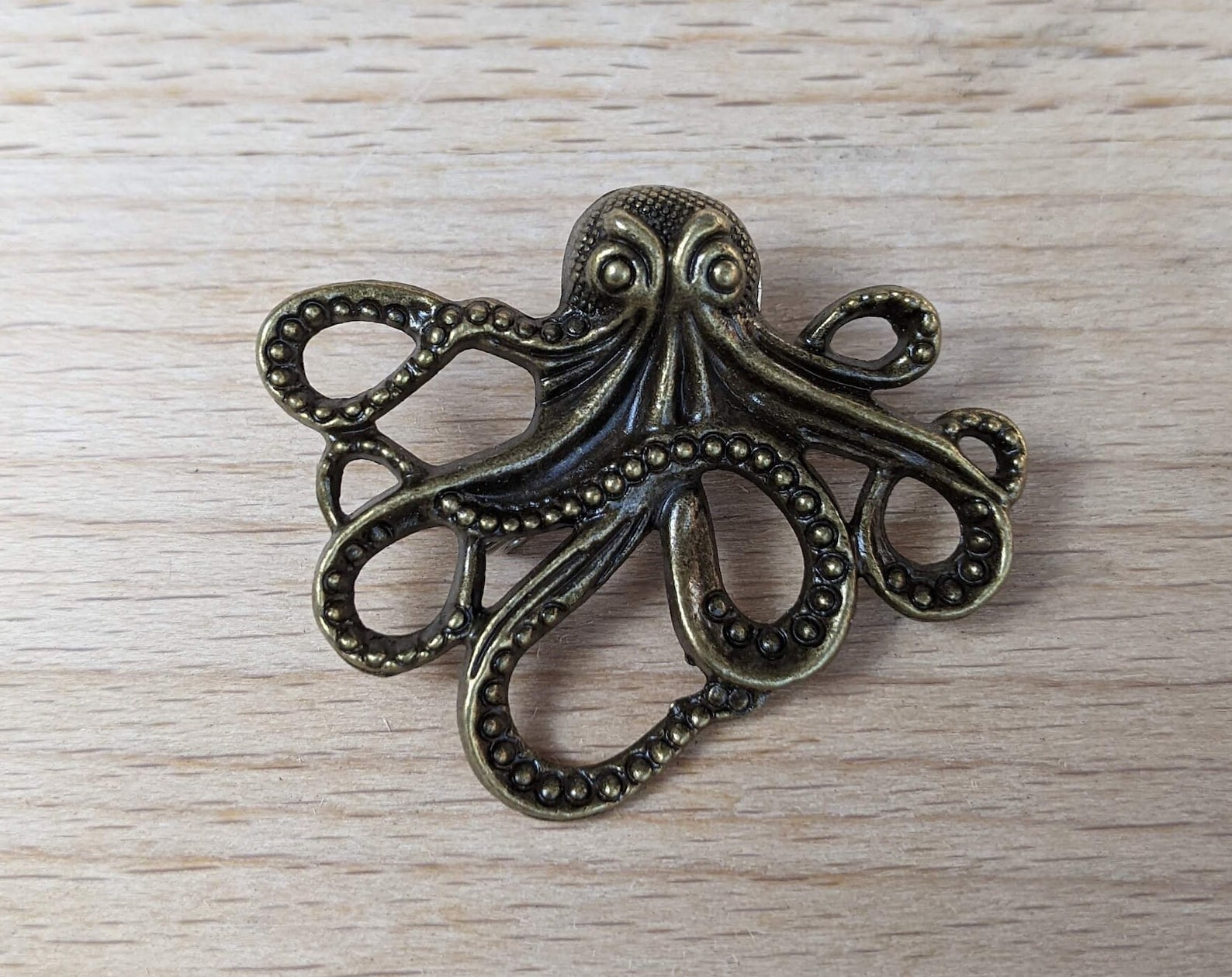 Small Octopus Brooch 1 3/4 43 Mm Antique Bronze - Etsy
