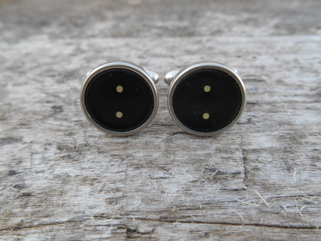 Vintage Typewriter Key Cufflinks: Black & Silver Period Symbol - Etsy