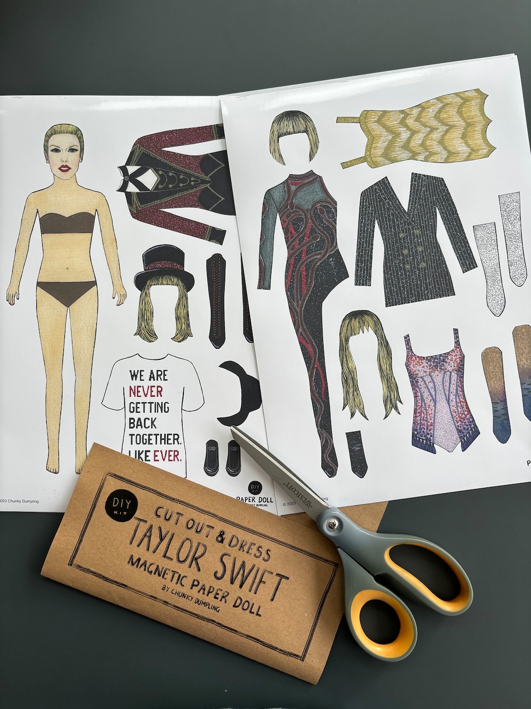 CUT OUT & DRESS Taylor Swift Magnetic Paper Doll, Fridge Magnet, Eras Tour Outfits, Taylor Swift ...