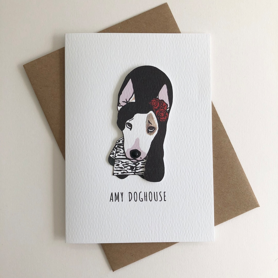 Amy Doghouse MUSICAL DOG A6 Blank Paper Doll Greeting Card - Etsy