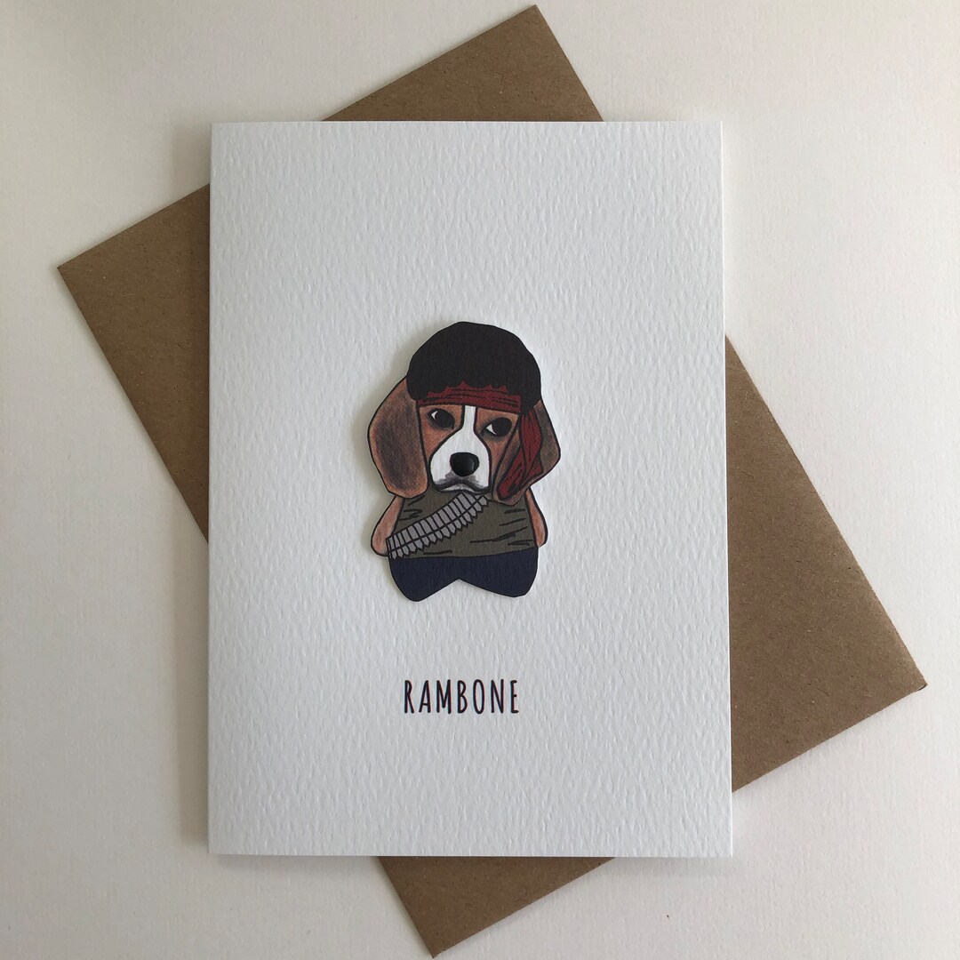 Rambone Aka Rambo ICONIC FILMS A6 Blank Paper Doll Greeting - Etsy