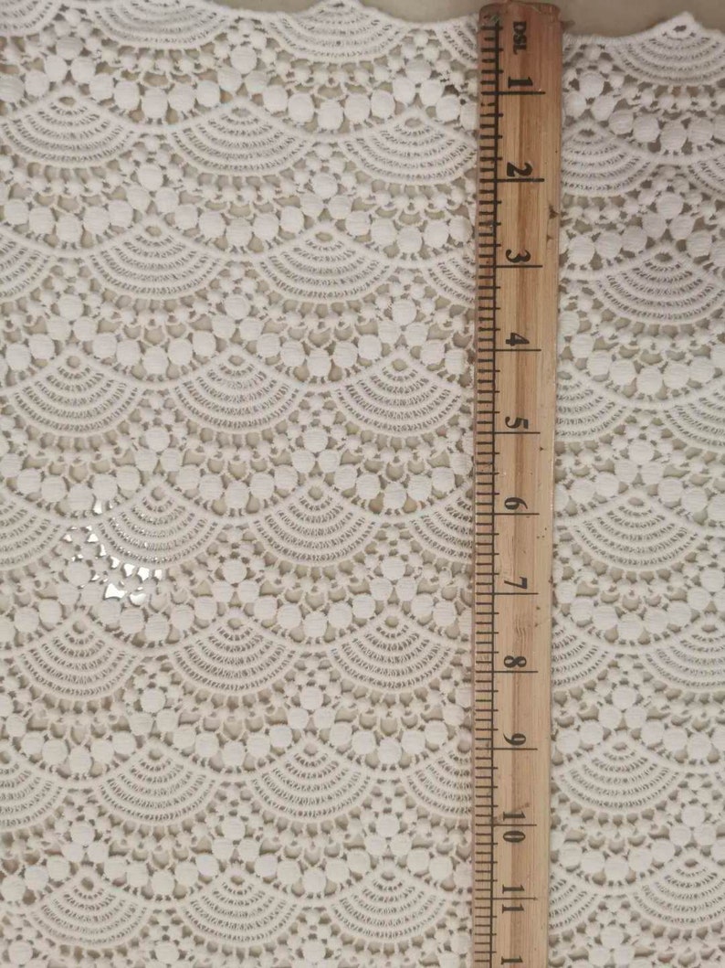 Ivory lace fabric retro lace fabric scallop lace fabric | Etsy