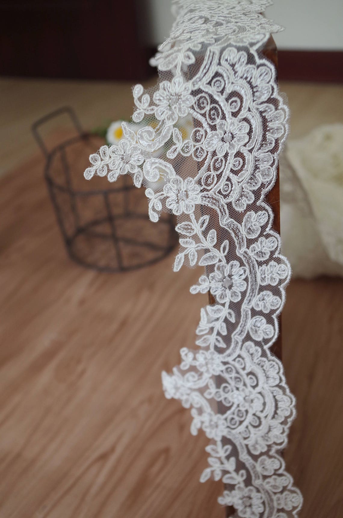 Ivory Lace Trim Jacquard Lace Trim Alencon Lace Trim CGHB107 | Etsy