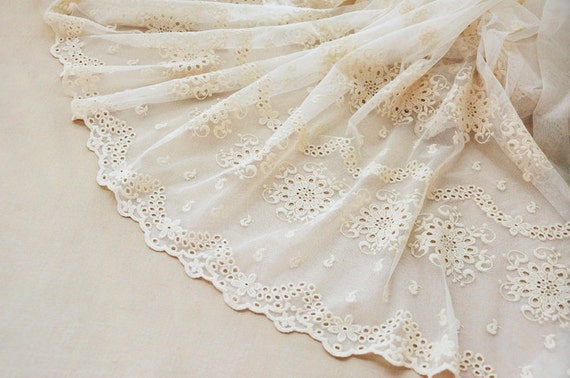 Cream lace fabric by the yard store