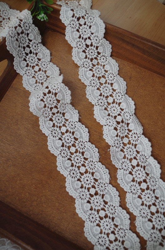 Off White Cotton Lace Trim Cotton Crocheted Lace Trim - Etsy