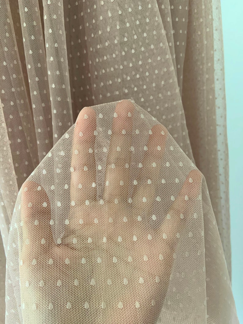 Skin Tone Soft Tulle Lace Fabric With Polka Dots - Etsy