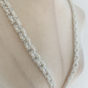 Pearl Rhinestone Bead Trim Tape for Belt, Straps, Wedding Decors, Party ...