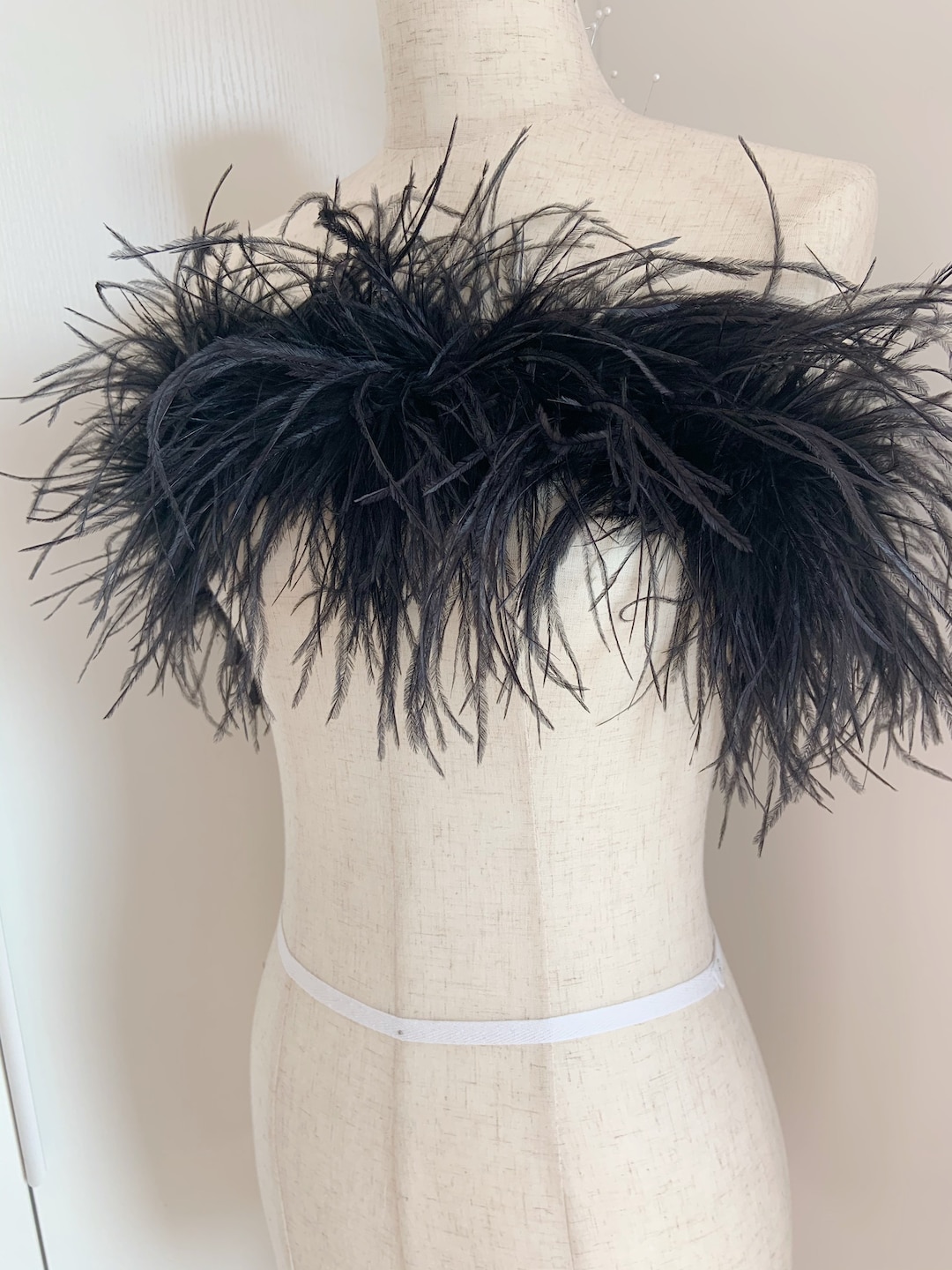Black Ostrich Feather Boa for Couture , Ostrich Feather Boa Trim for ...