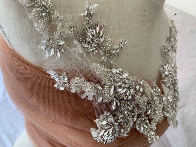 Deluxe Rhinestone Bead Applique With 3D Artificial Flower - Etsy