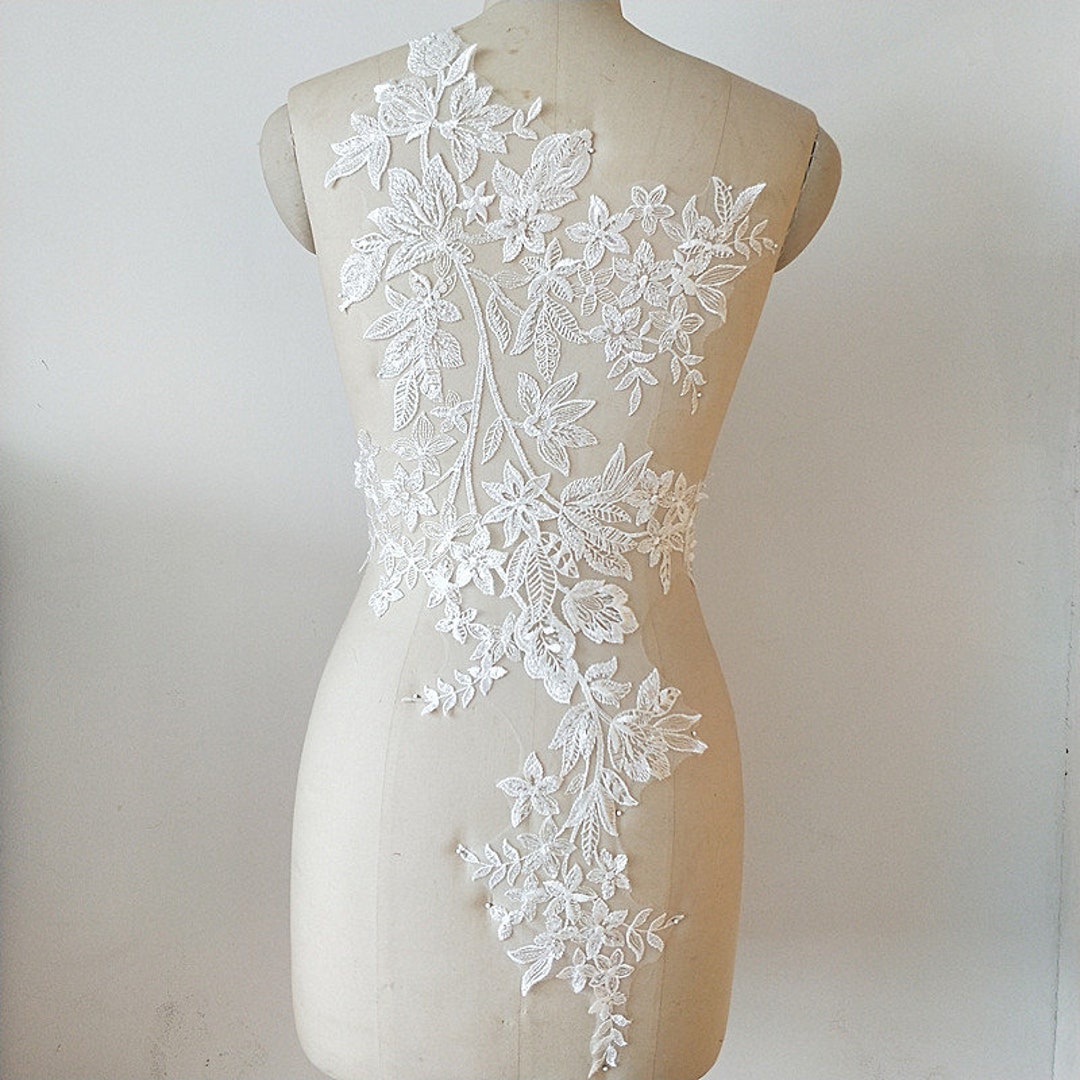 Large Lace Applique, Embroidered Bodice Lace Applique, Embroidered ...
