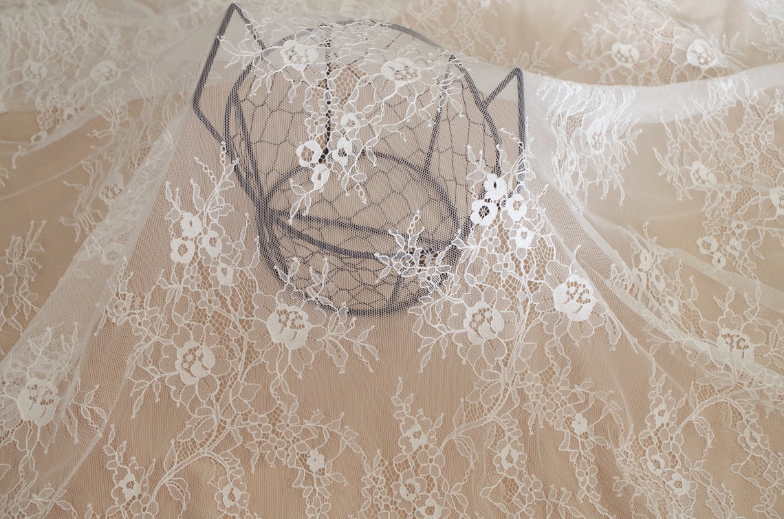 Chantilly Lace Fabric, Lace Fabric for Bridal Dress, French Lace Fabric ...