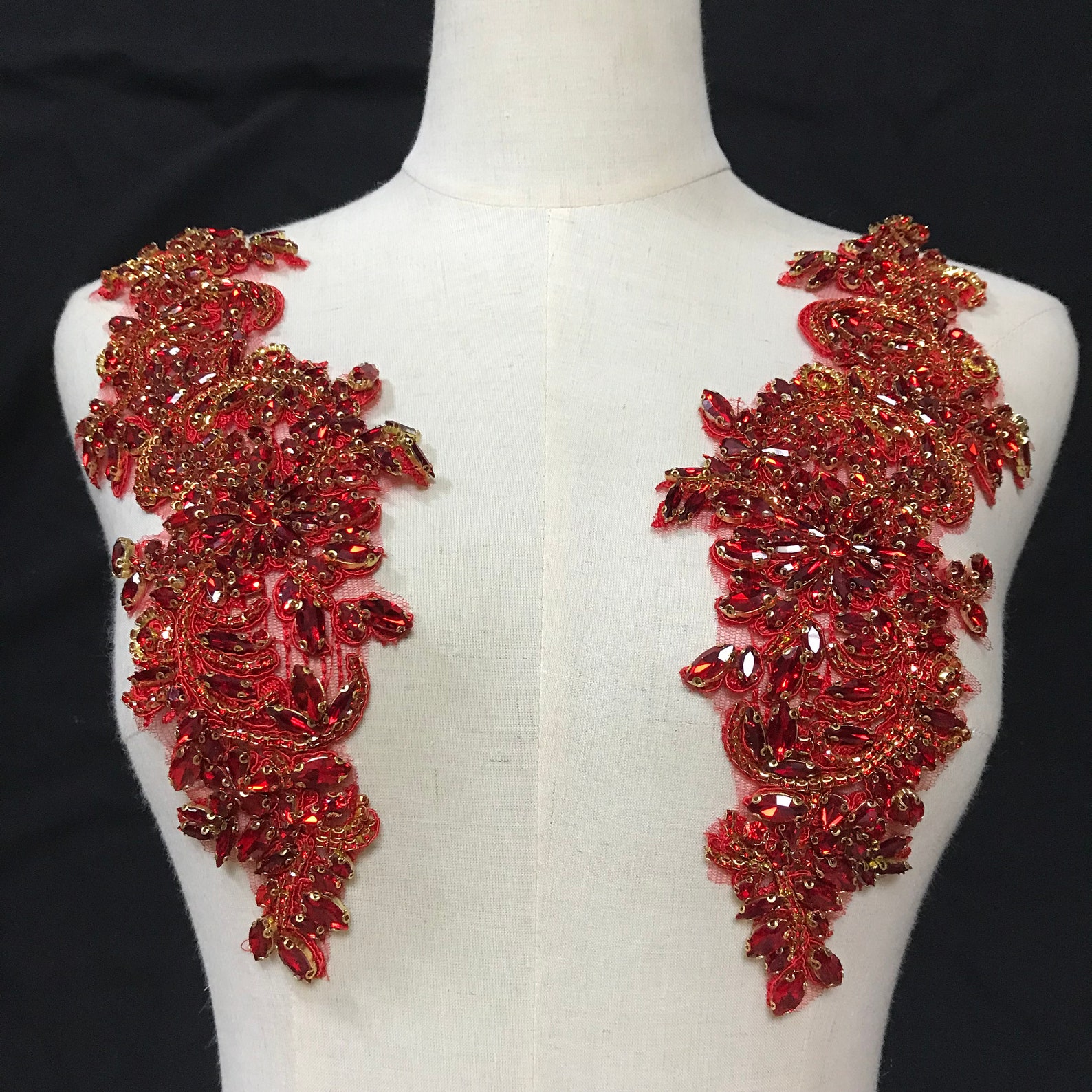 Gold Rhinestone Bead Applique Crystal Applique Crystal - Etsy