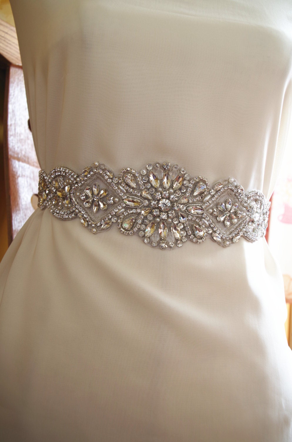 Silver Rhinestone Sash Belt Crystal Sash Belt Bridal Sash | Etsy