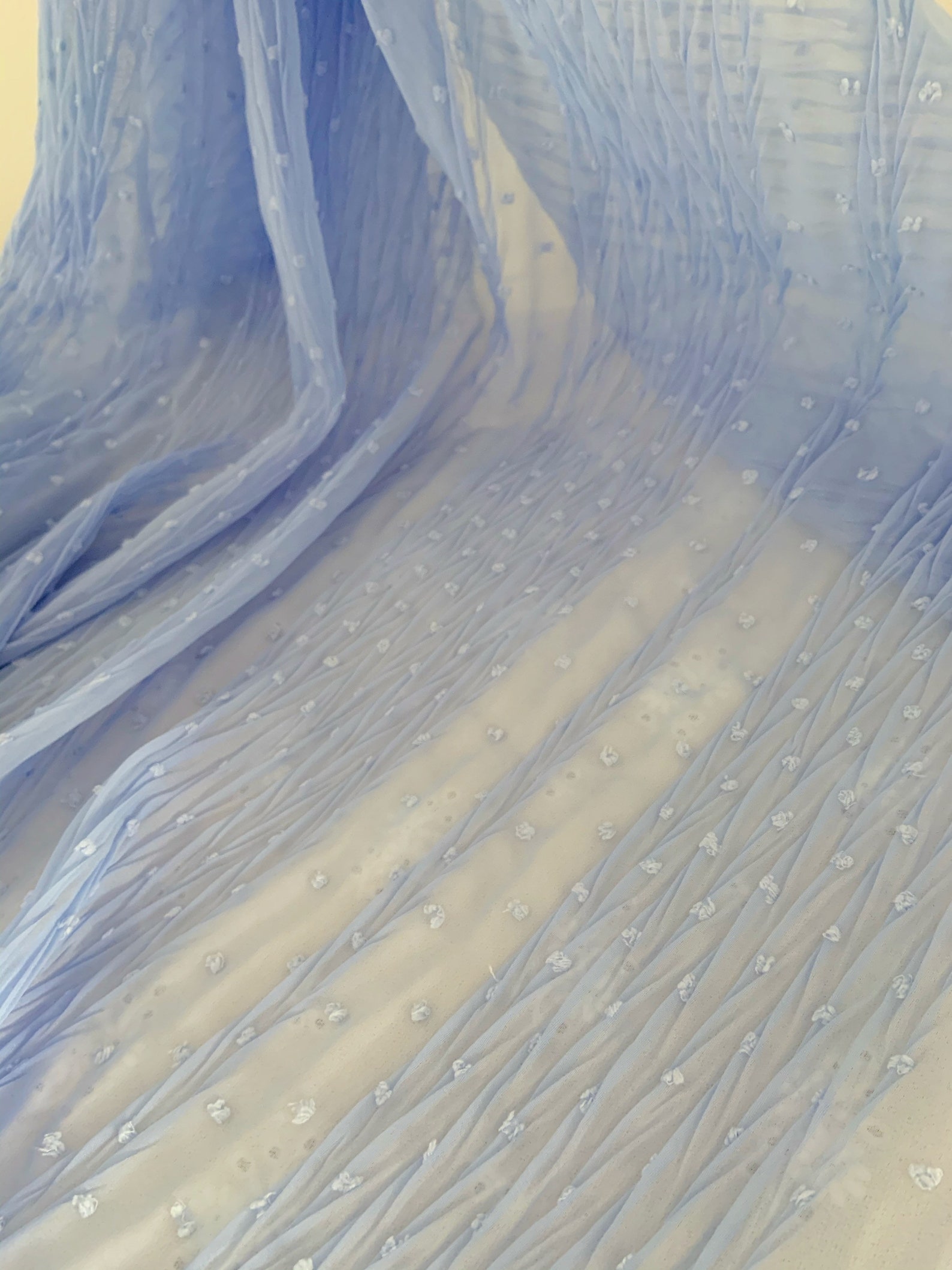 Light Blue Creased Chiffon Fabric Pleated Chiffon Fabric - Etsy