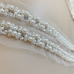 Pearl Rhinestone Bead Trim Tape for Belt, Straps, Wedding Decors, Party ...