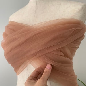 Dust Pink Fine Tulle Netting Fabric, Skin Flesh Color Tulle for Bridal ...