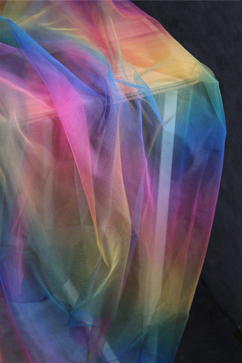New Arrival Rainbow Tulle Fabric With Ombre Color - Etsy