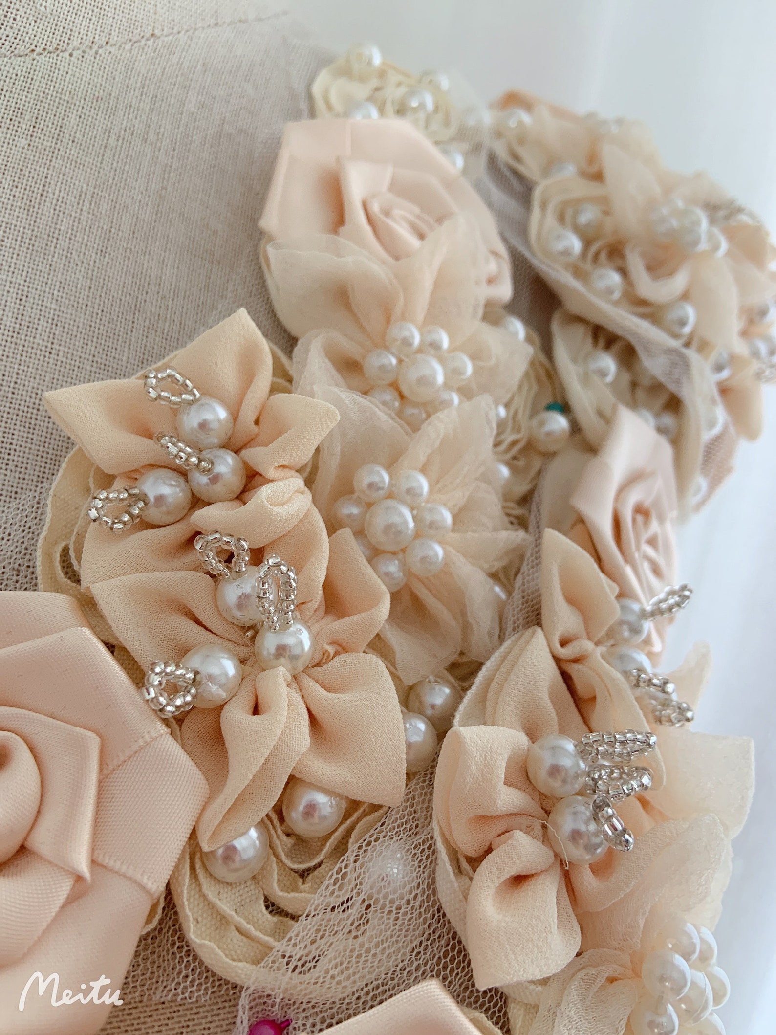 3D Hand Crafted Applique With Flowers Handmade Rosette Fabric - Etsy