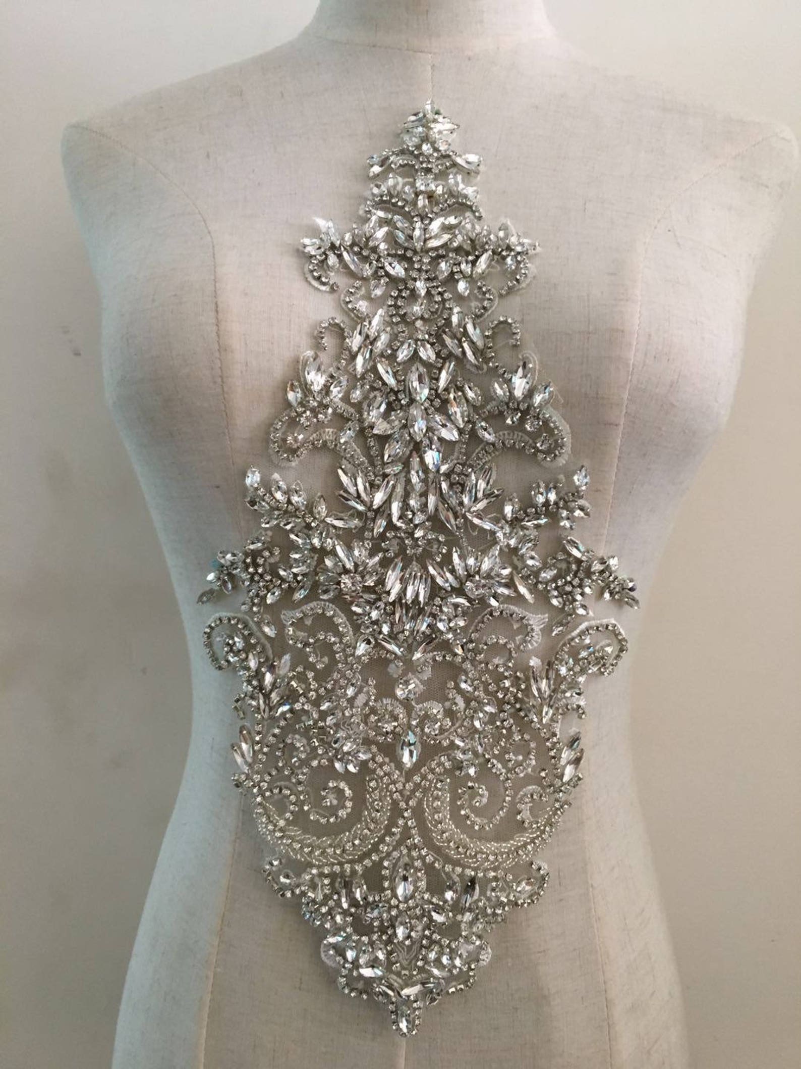 Rhinestone bodice applique crystal applique crystal bodice | Etsy