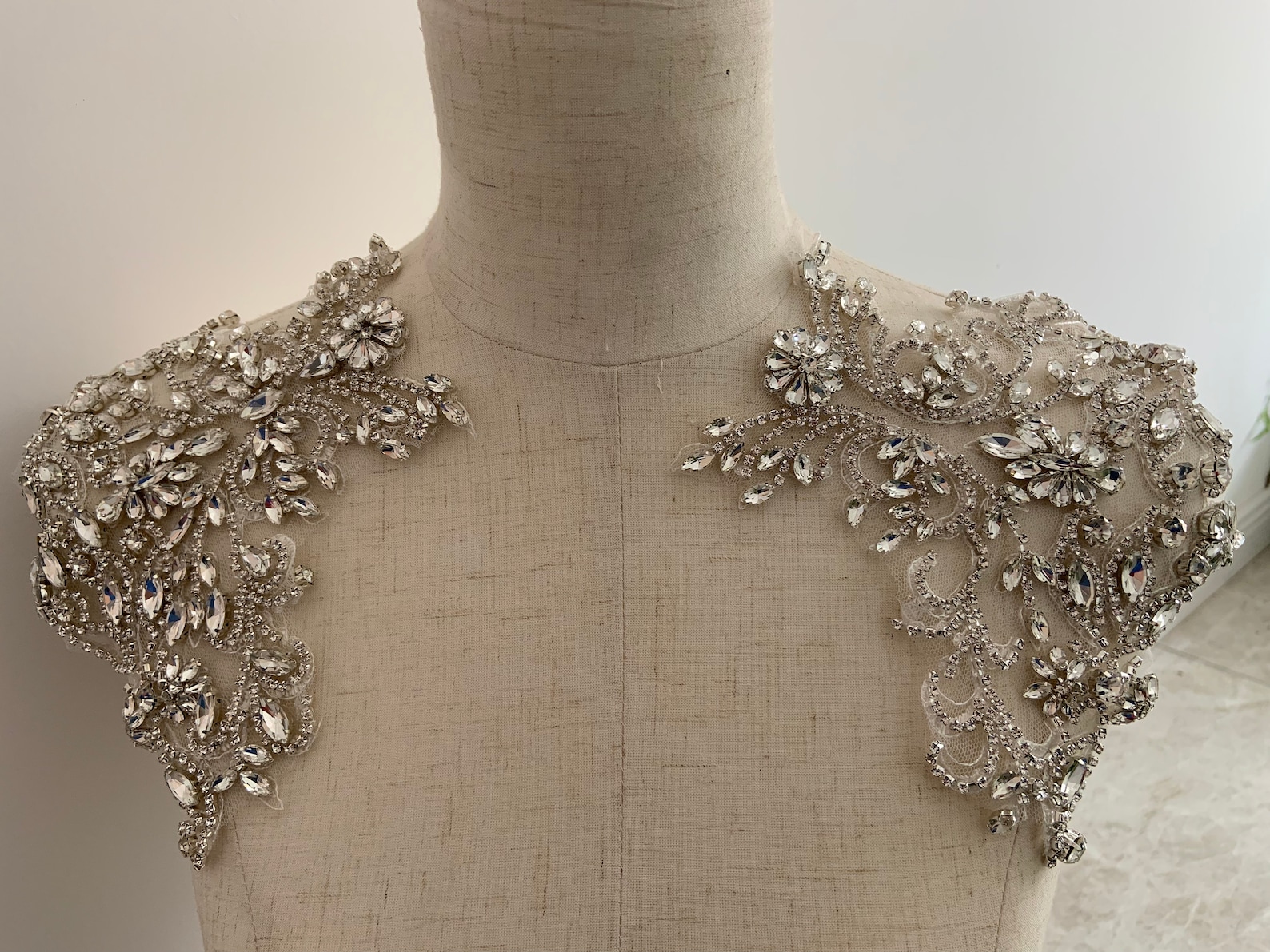 Rhinestone Bead Applique Crystal Bodice Patch Heavy Bead - Etsy