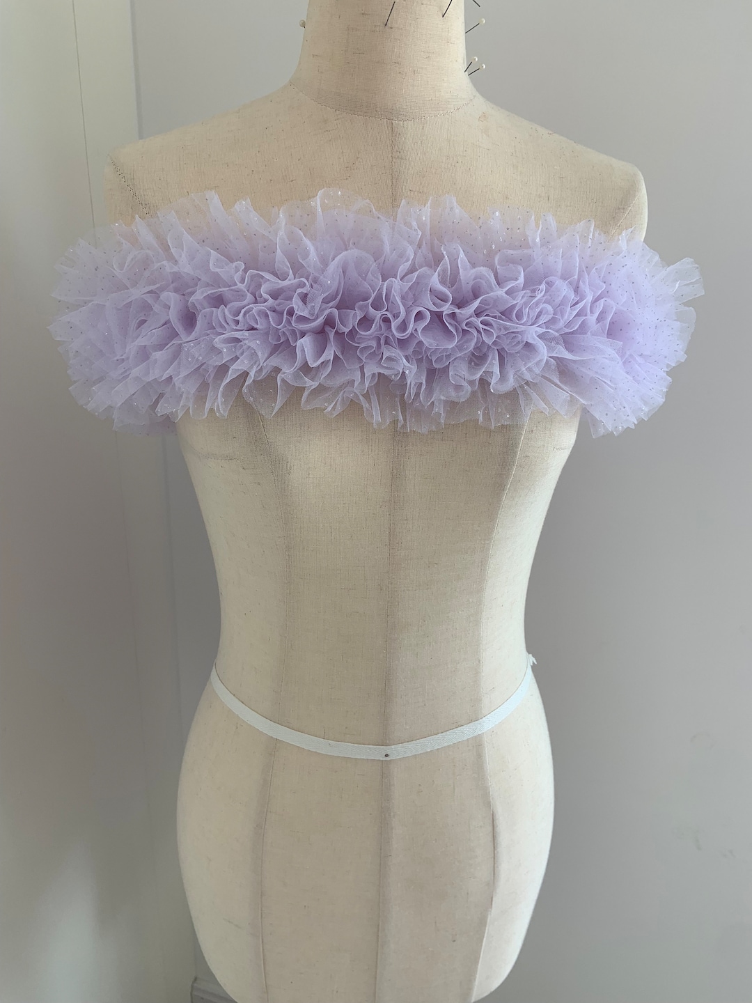 Light Purple Ruffles Trim With Glitters for Tutu Dress, Frill Trim for ...