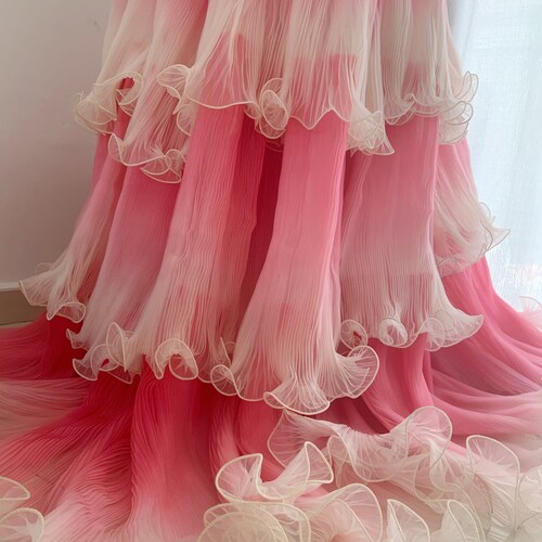 Mauve Pink Tulle Ruffle Fabric for Cake Dress - Etsy