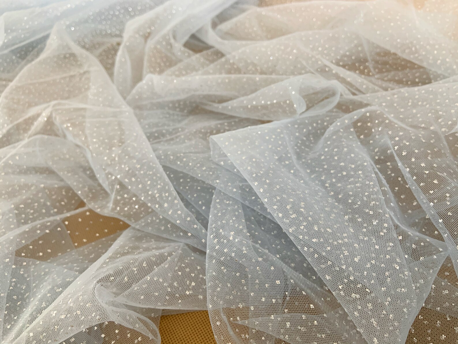 Light Pale Blue Tulle Fabric With Glitters for Dress, Costume, Dance ...