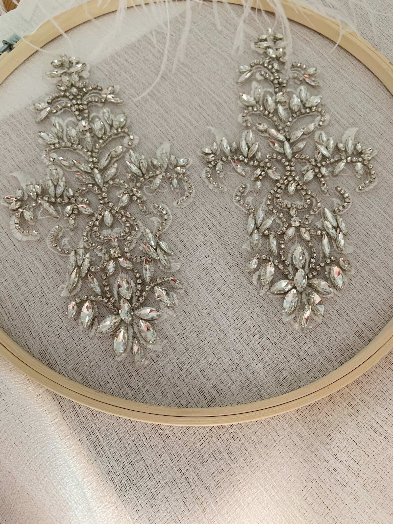 Silver Rhinestone Applique Patch for Couture, Crystal Bodice Patch ...