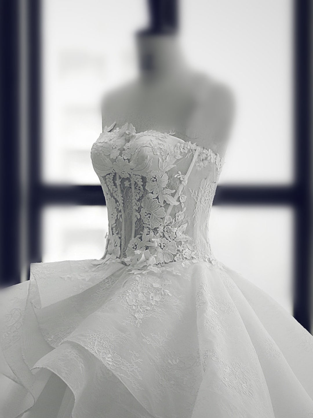 Lace Applique, Embroidered Bodice Lace Applique, Lace Bodice for Bridal ...