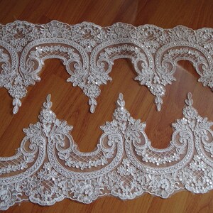 Alencon Lace Trim,ivory Sequined Lace Trim CGDZ53 - Etsy