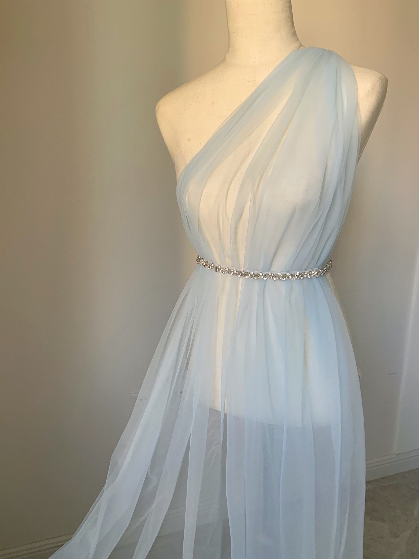 Pale Blue Milan Tulle Fabric, High Density Tulle Fabric, Extra Dense ...