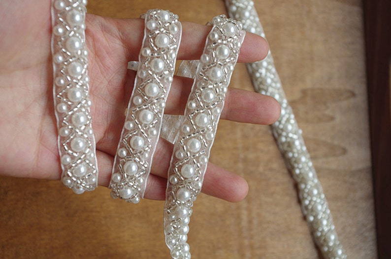 Ivory Pearl Bead Trim by the Yard - Etsy