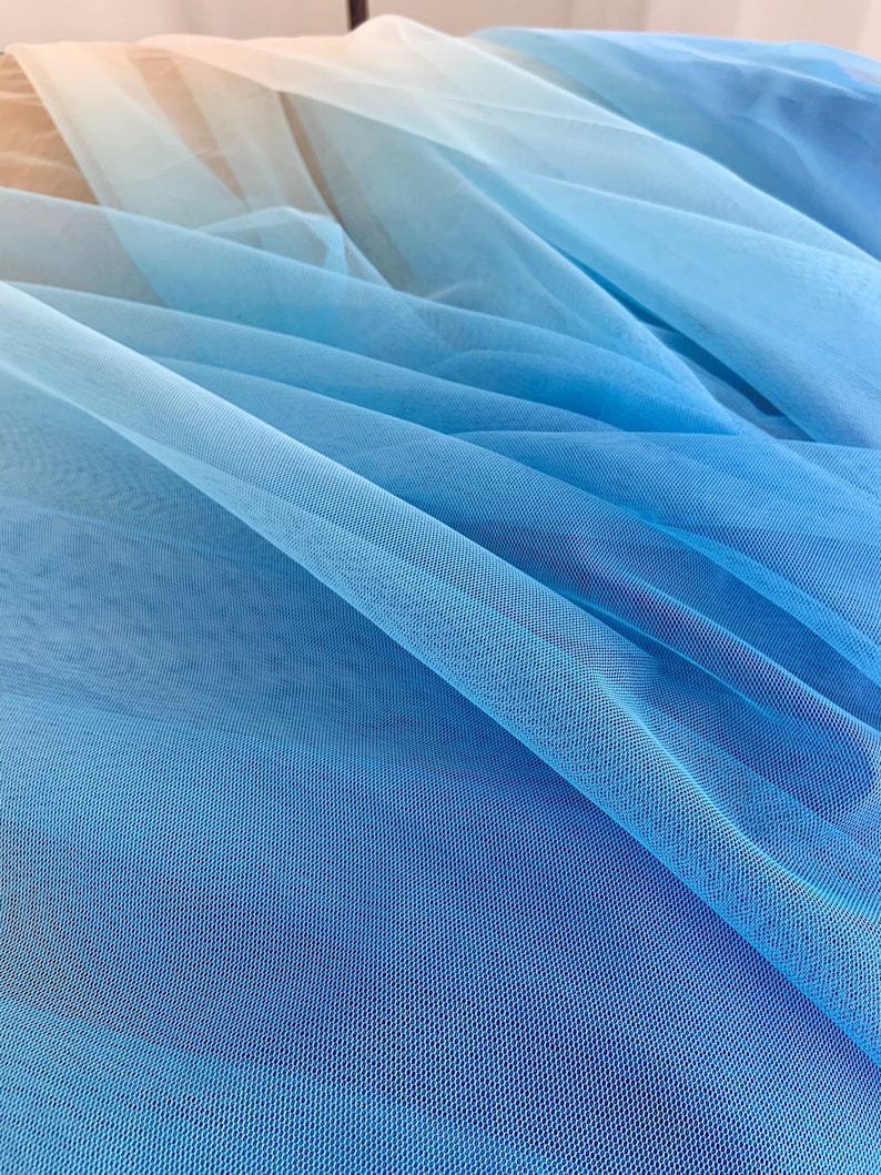 10 Yards Dip Dye Tulle Fabric Blue Tulle Fabric With Ombré - Etsy