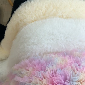 Pastel Rainbow Ruffles for Tutu Dress, Soft Frill Trim for Cake Dress ...