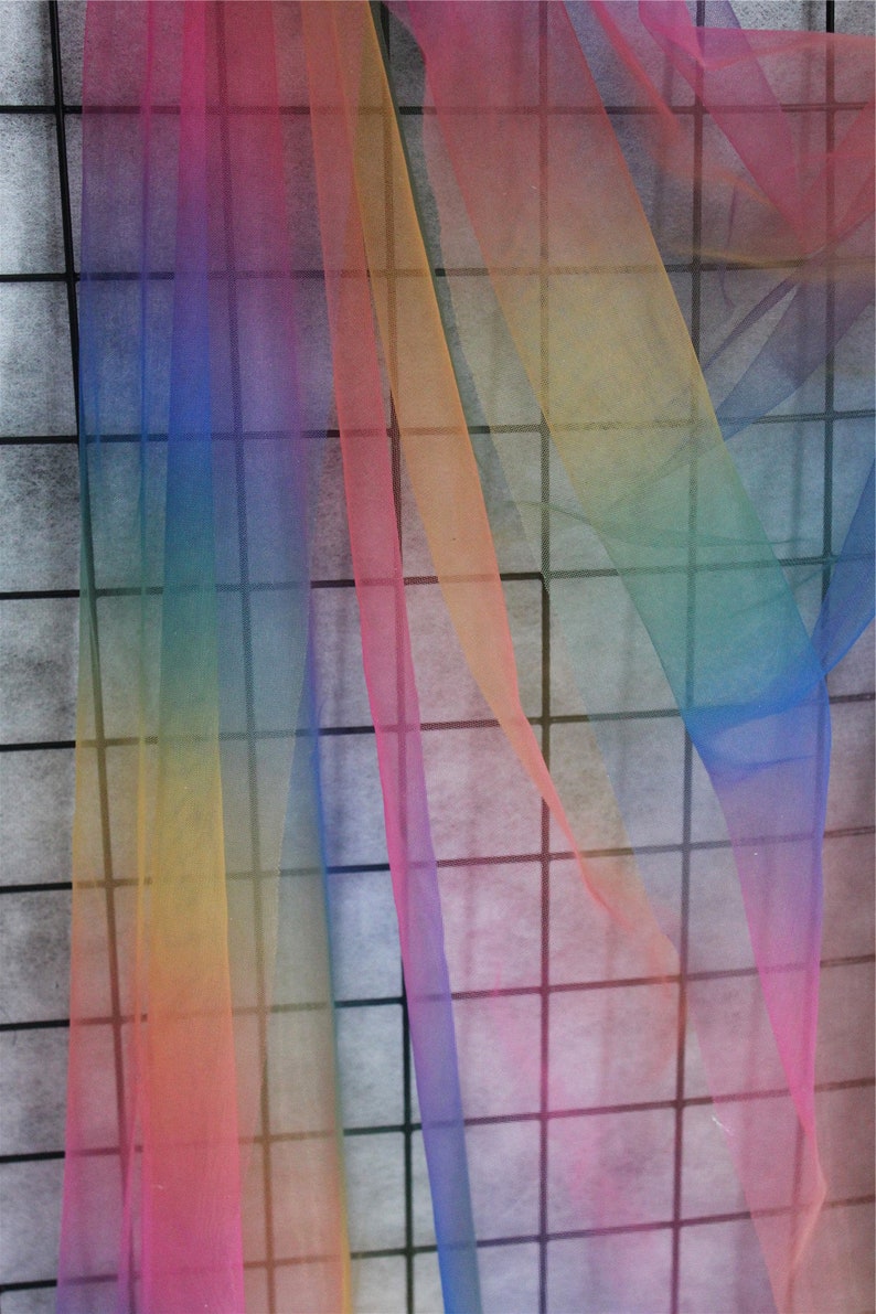 New Arrival Rainbow Tulle Fabric With Ombre Color - Etsy