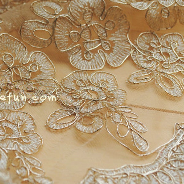 Gold Lace Fabric - Etsy