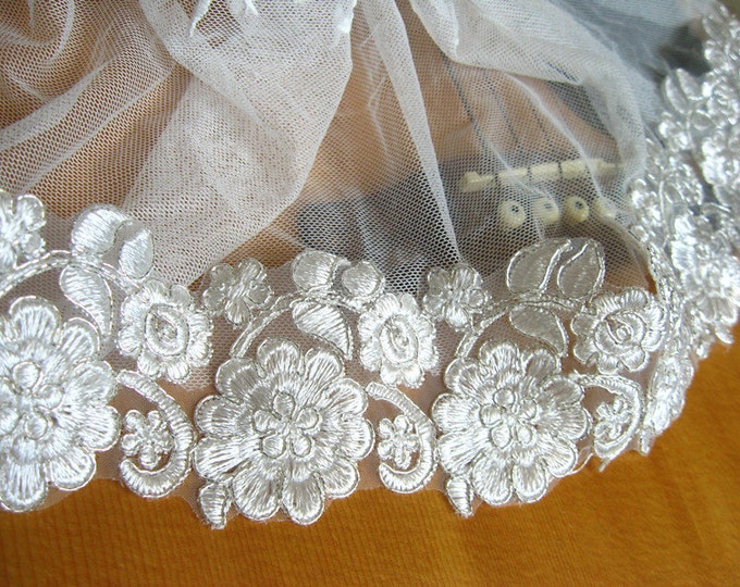 Silver Bridal Lace Trim Silver Alencon Lace Trim Wedding - Etsy