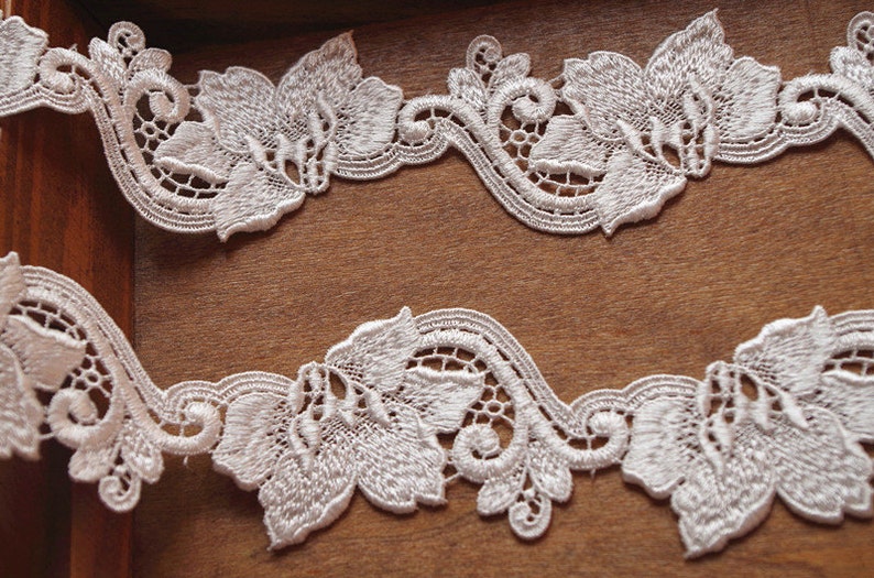 Lace Trim With Vintage Style Floral, Guipure Lace Trim, Ivory Lace Trim ...